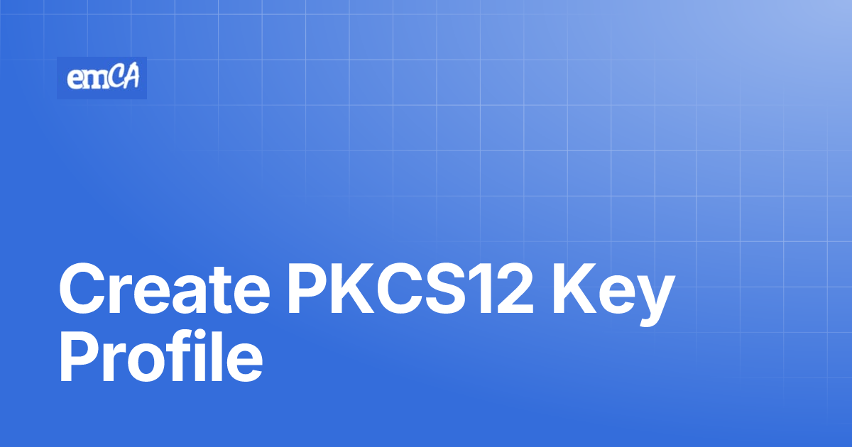Create PKCS12 Key Profile | emCA Certificate Manager Support Center