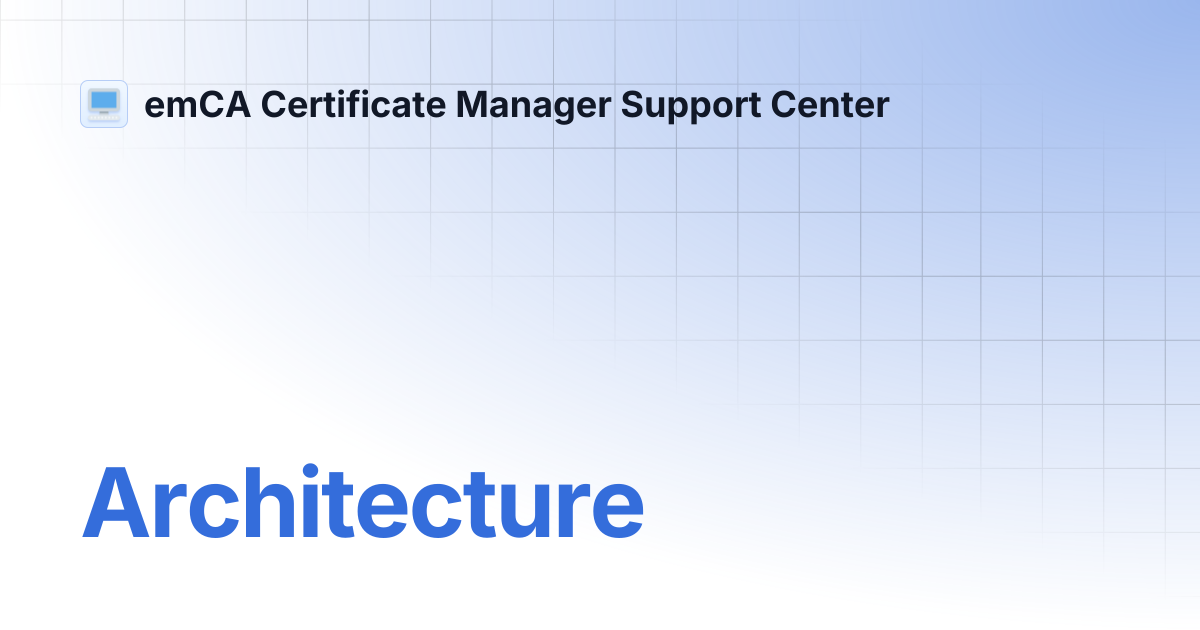 Architecture | emCA Certificate Manager Support Center
